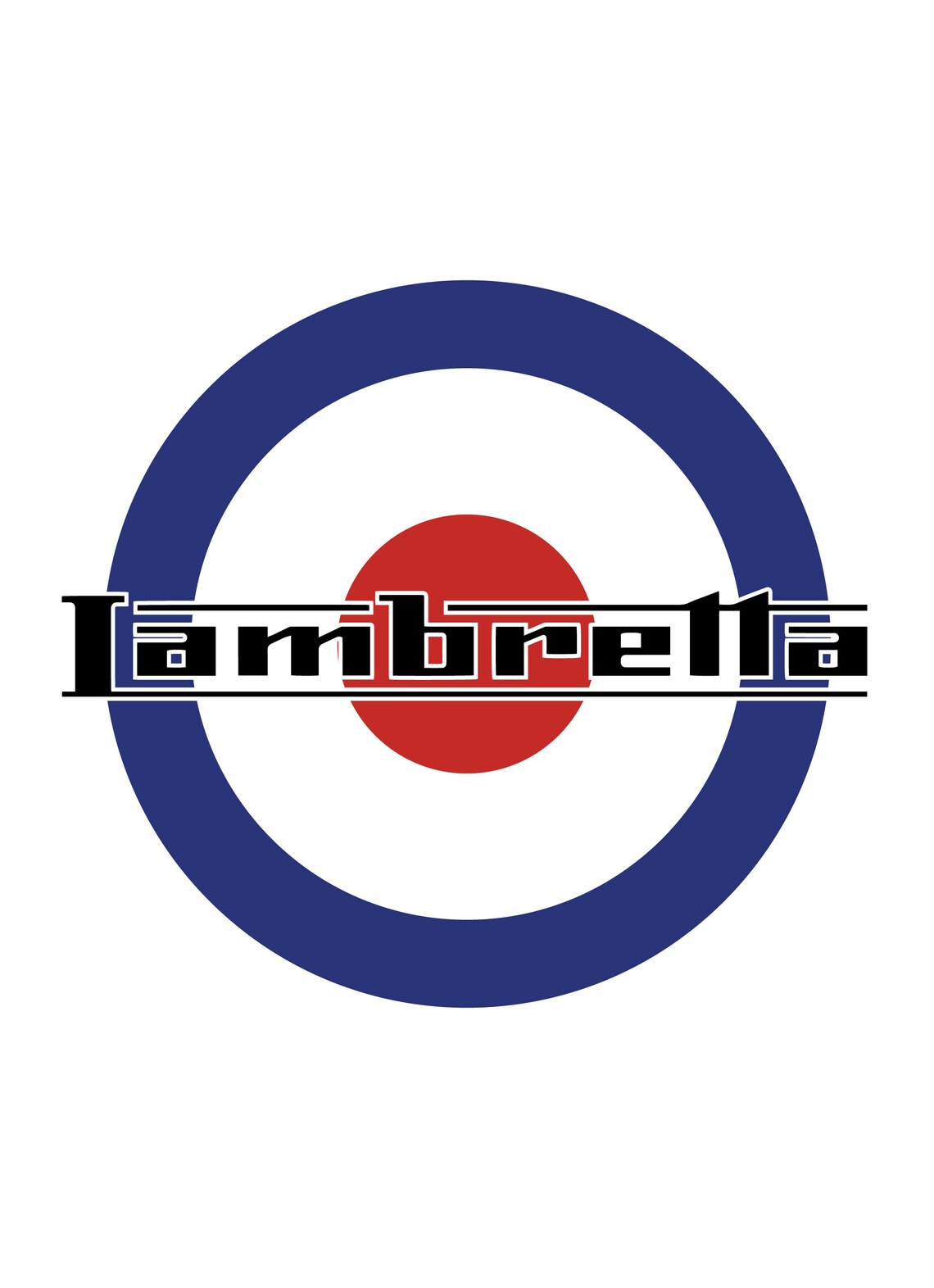 Retro Lambretta Logo Printed on Bright White Matt Coated Premium Paper ...
