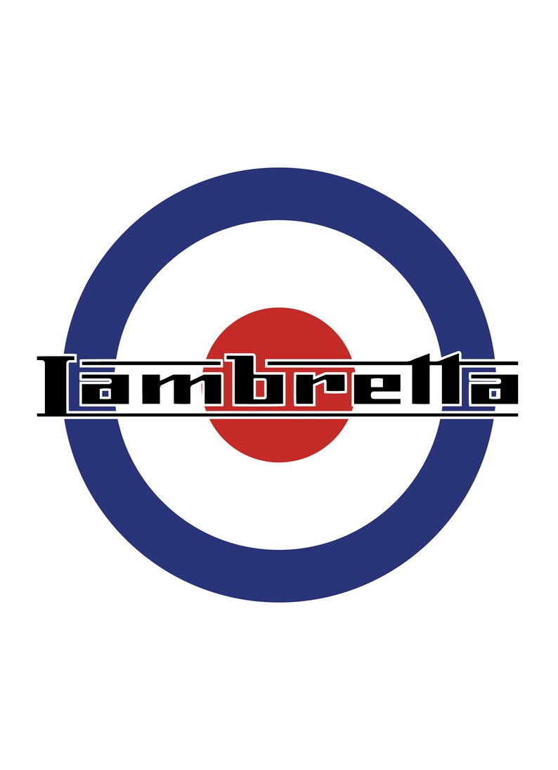 Retro Lambretta Logo Printed on Bright White Matt Coated Premium Paper ...