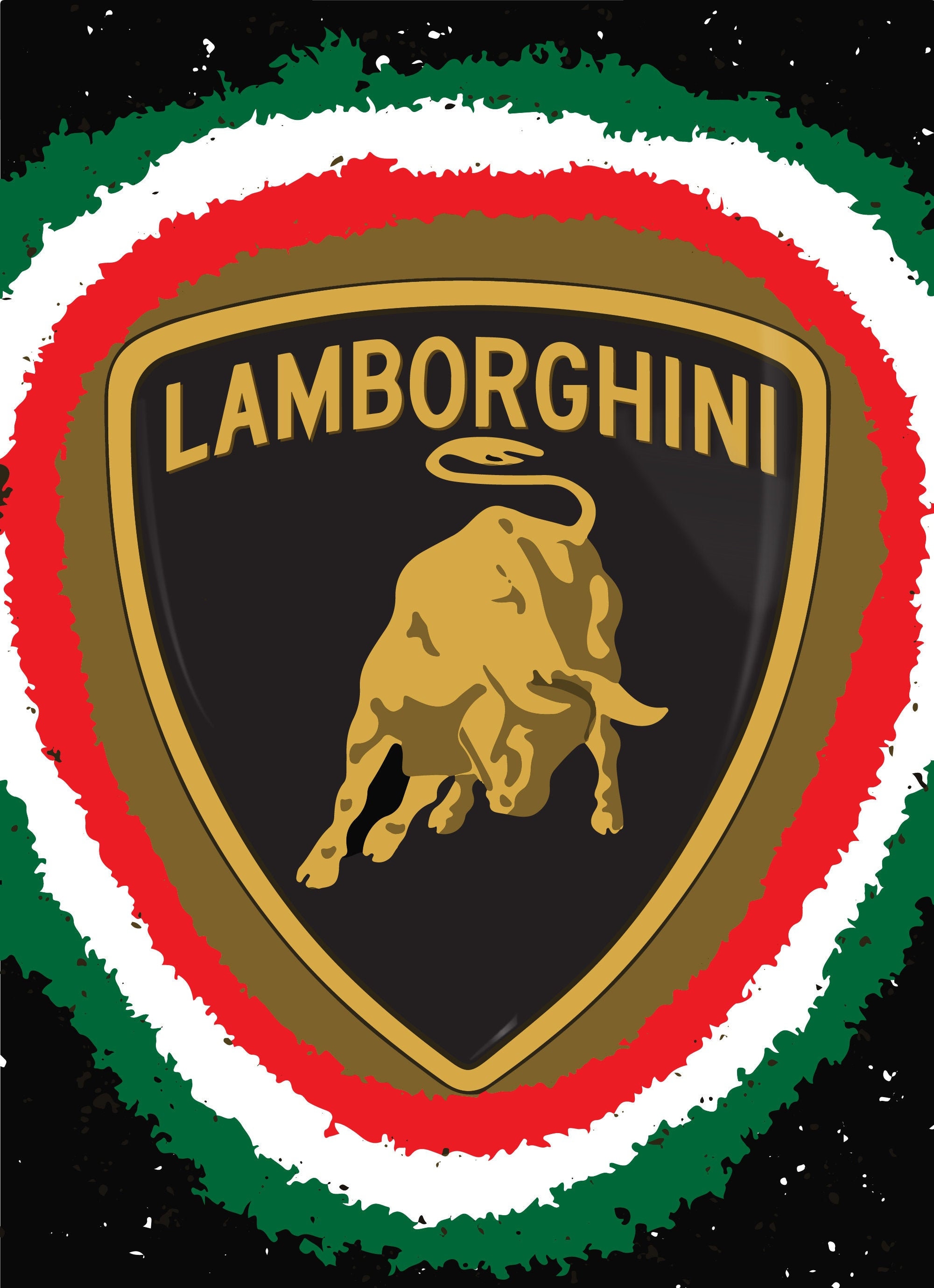 Lamborghini Badge Printed on Bright White Matt Coated Premium Paper ...