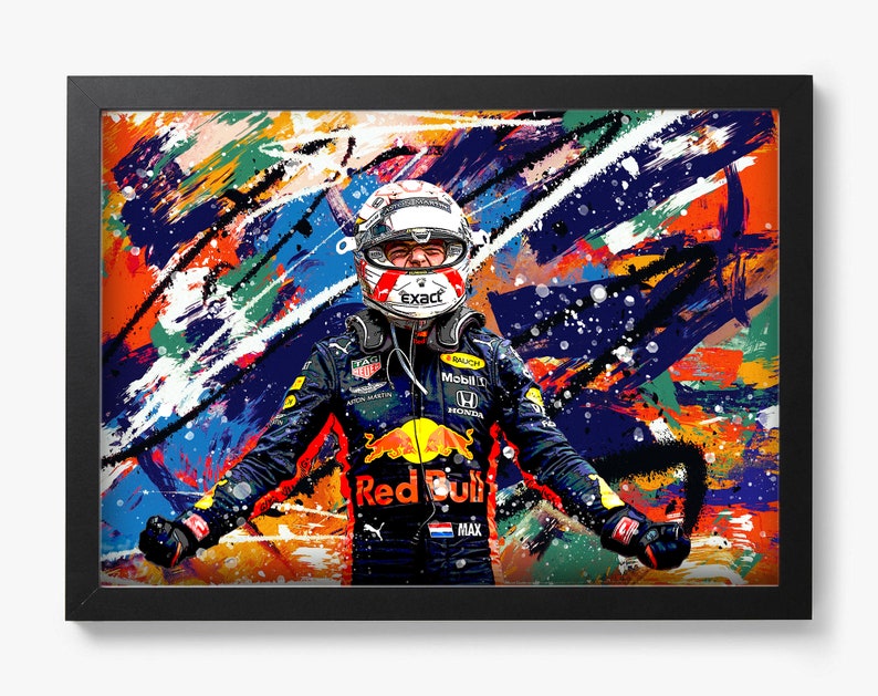 Max Verstappen Digital Art, Printed on Bright White Matt Coated Premium ...