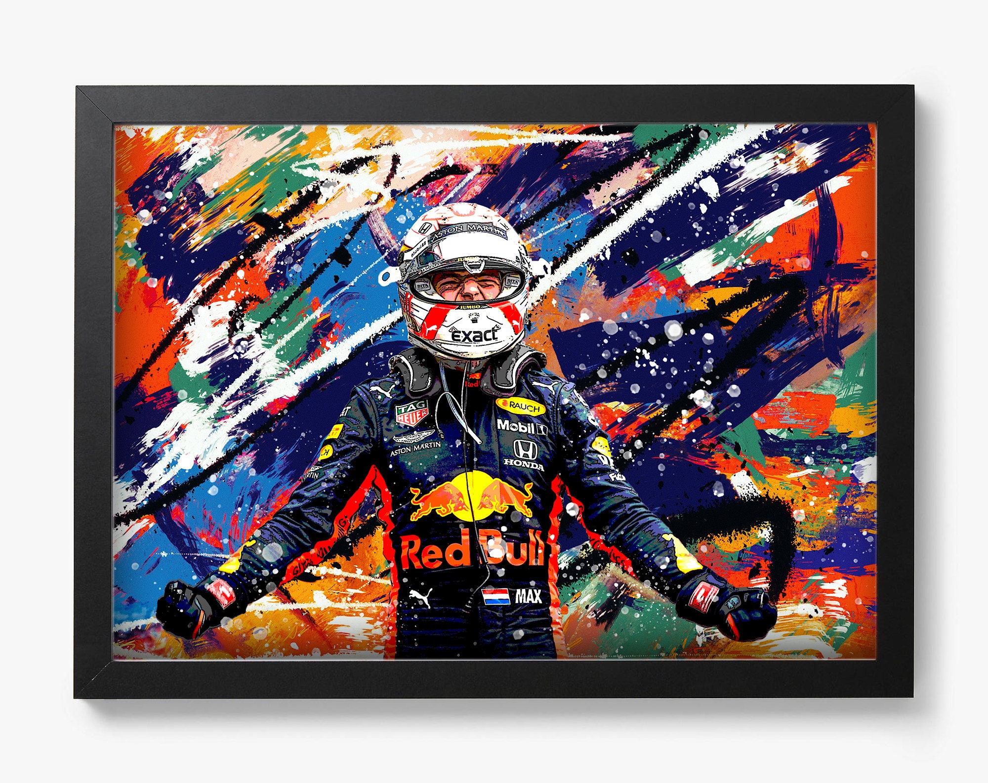 Max Verstappen Digital Art, Printed on Bright White Matt Coated Premium ...