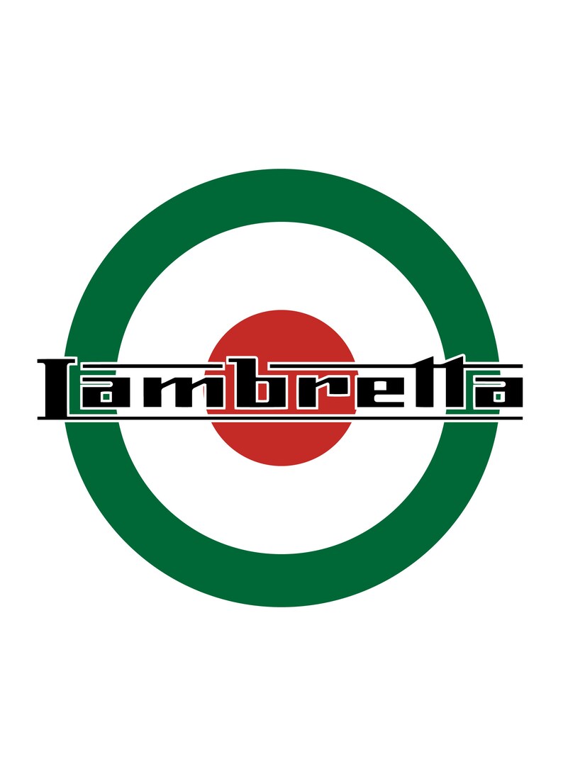 Retro Lambretta Logo Printed on Bright White Matt Coated Premium Paper ...
