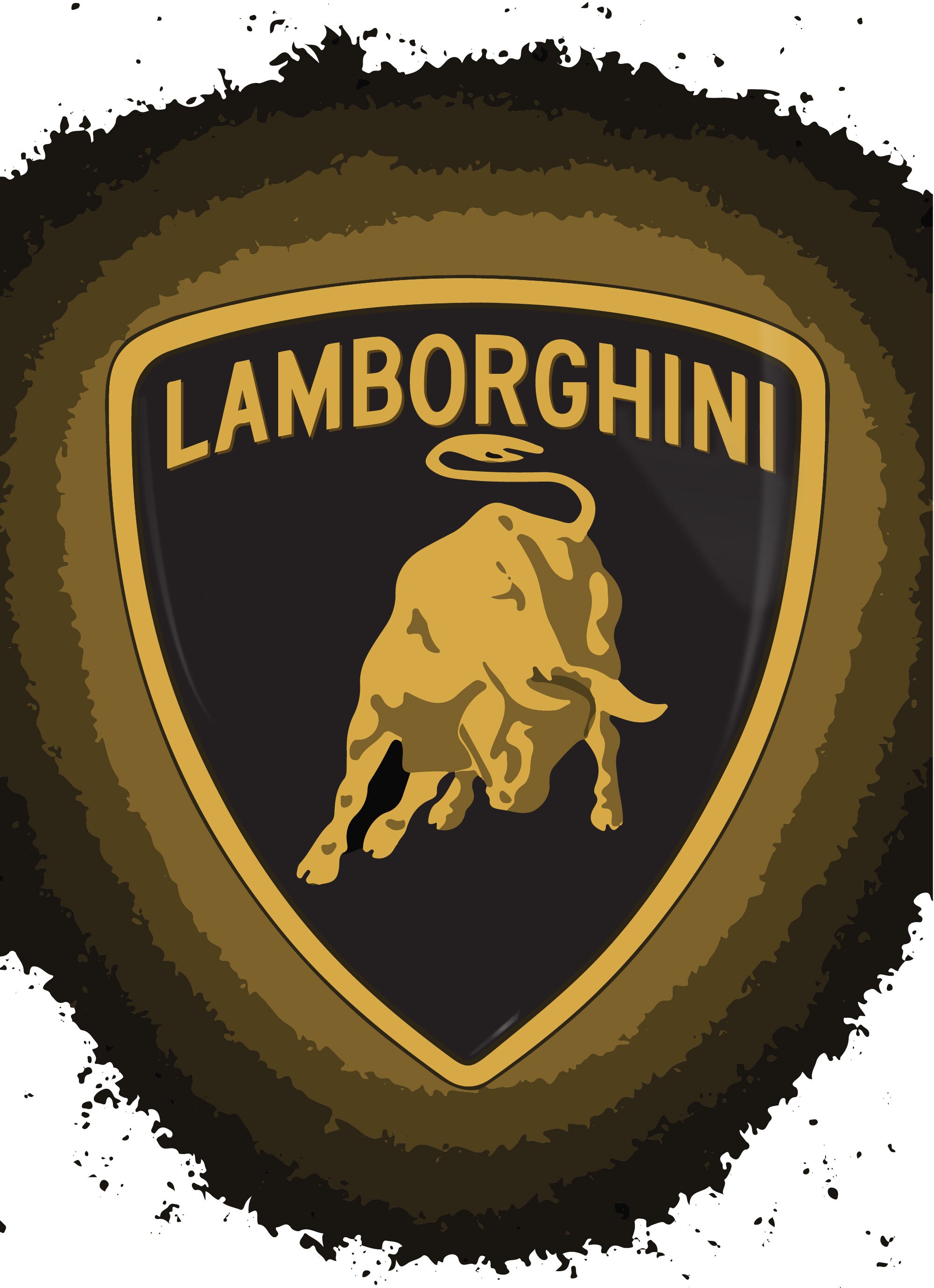 Lamborghini Badge Printed on Bright White Matt Coated Premium Paper ...