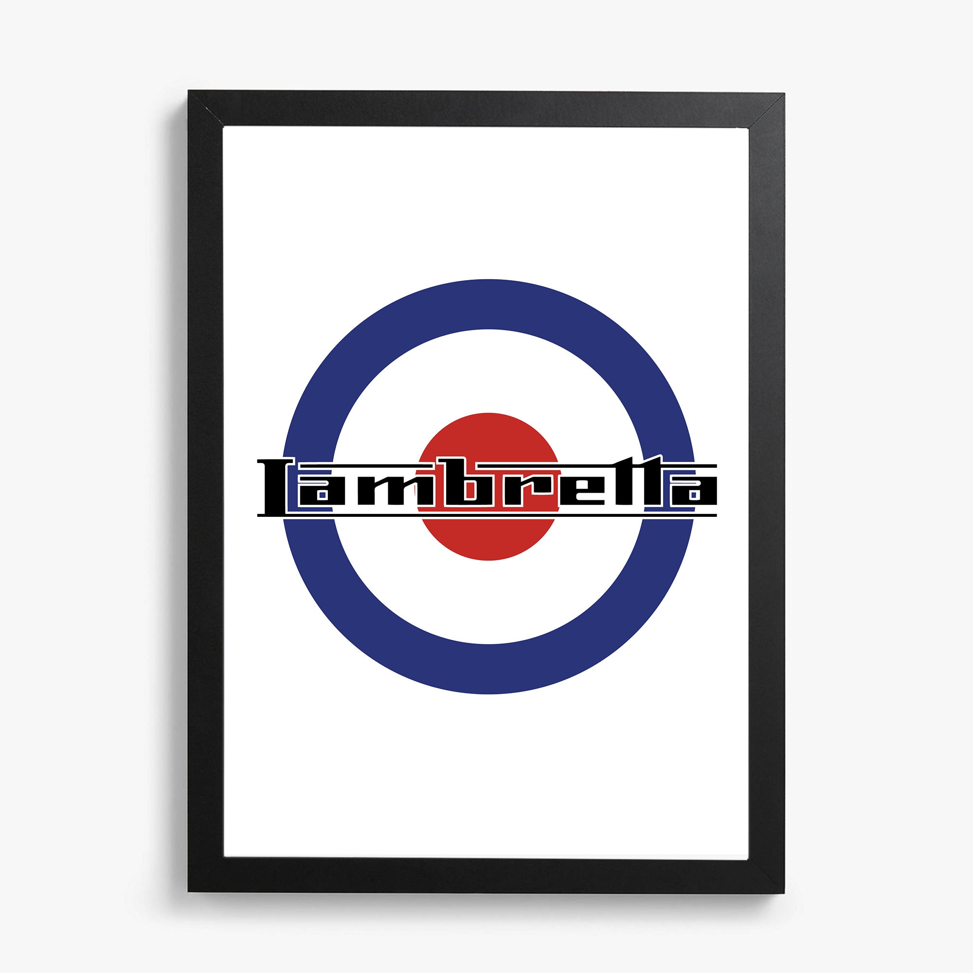 Retro Lambretta Logo Printed on Bright White Matt Coated Premium Paper ...