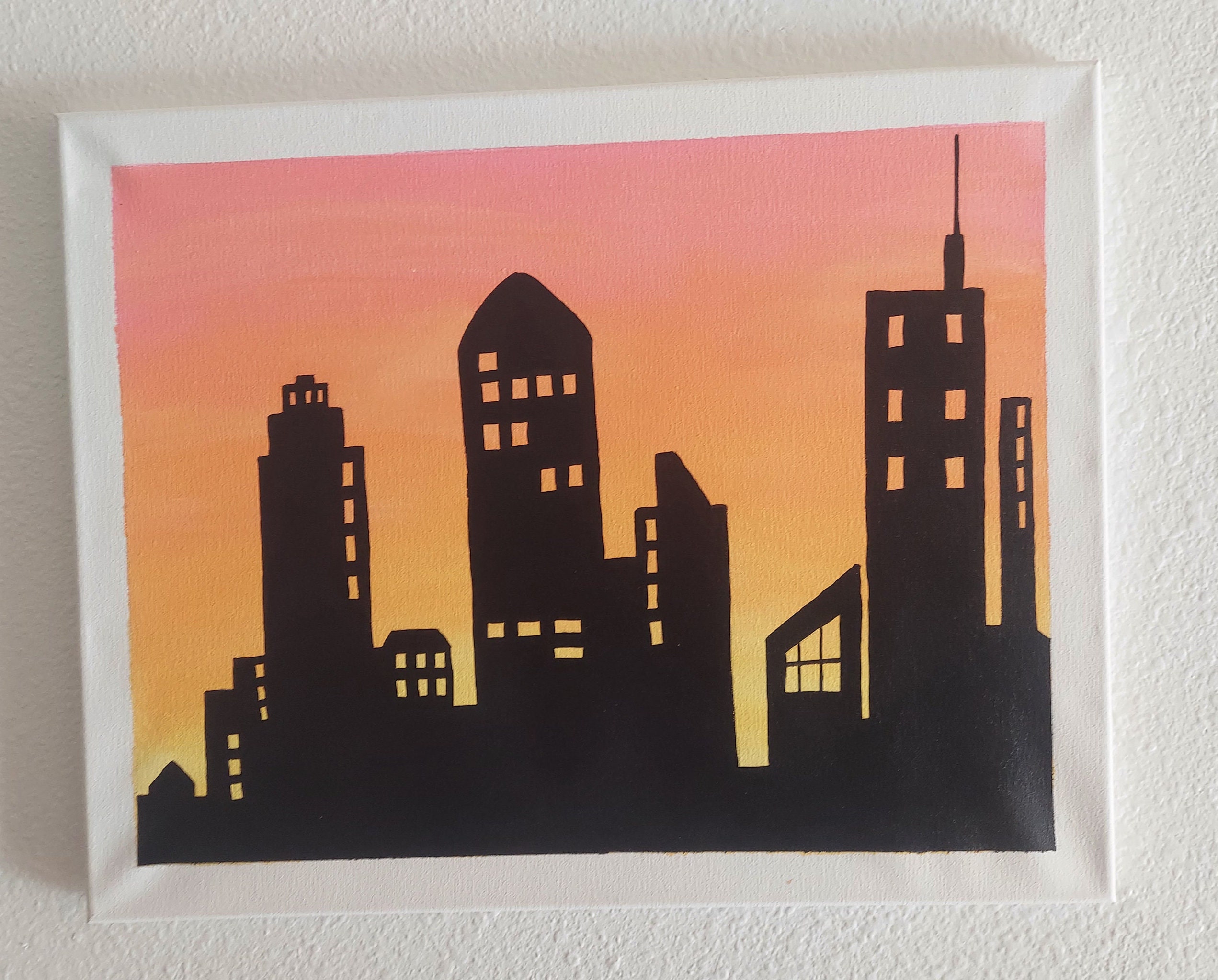 City Silhouette Painting