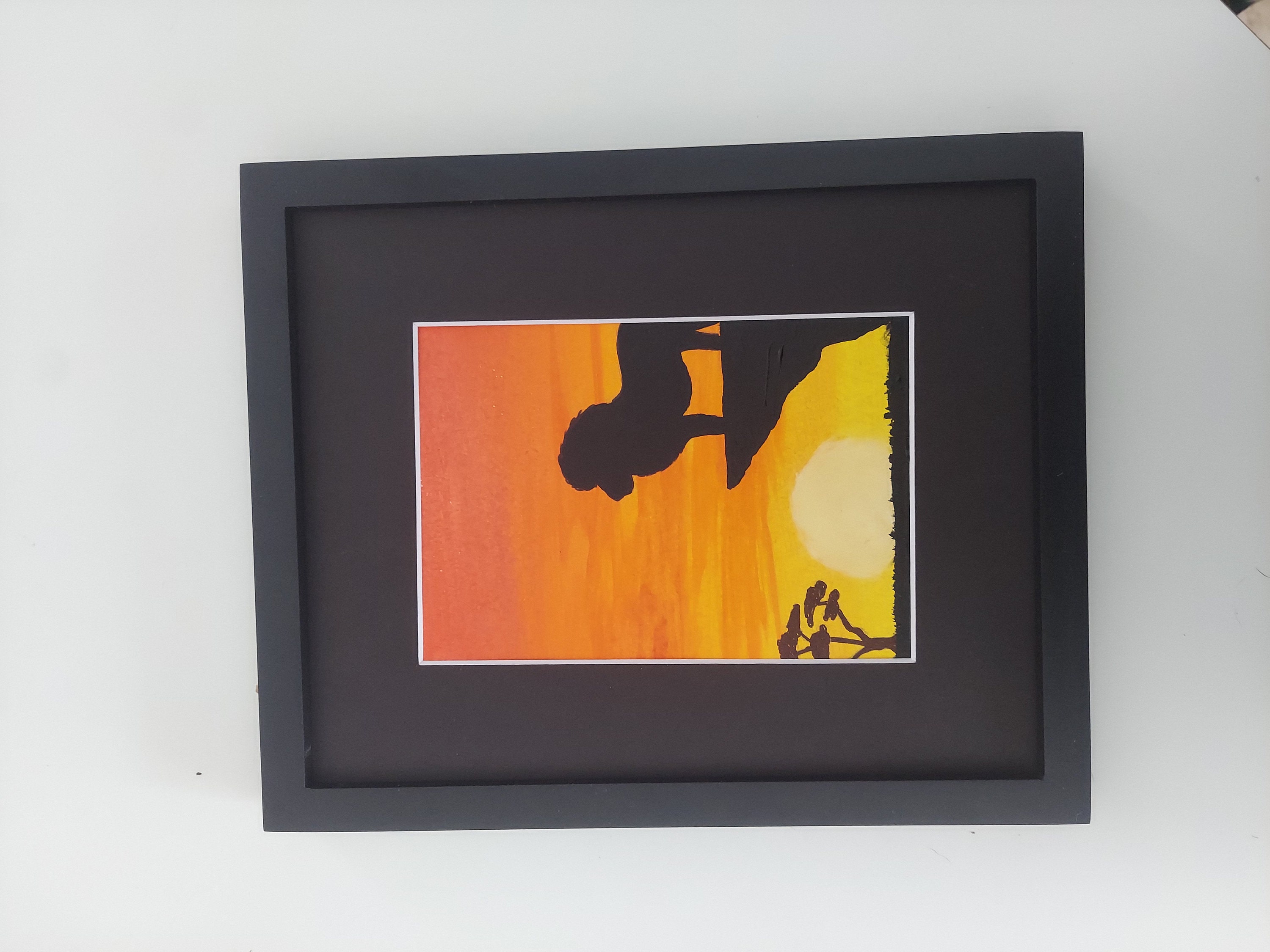 Lion silhouette lion ar sunset lion painting silhouette | Etsy