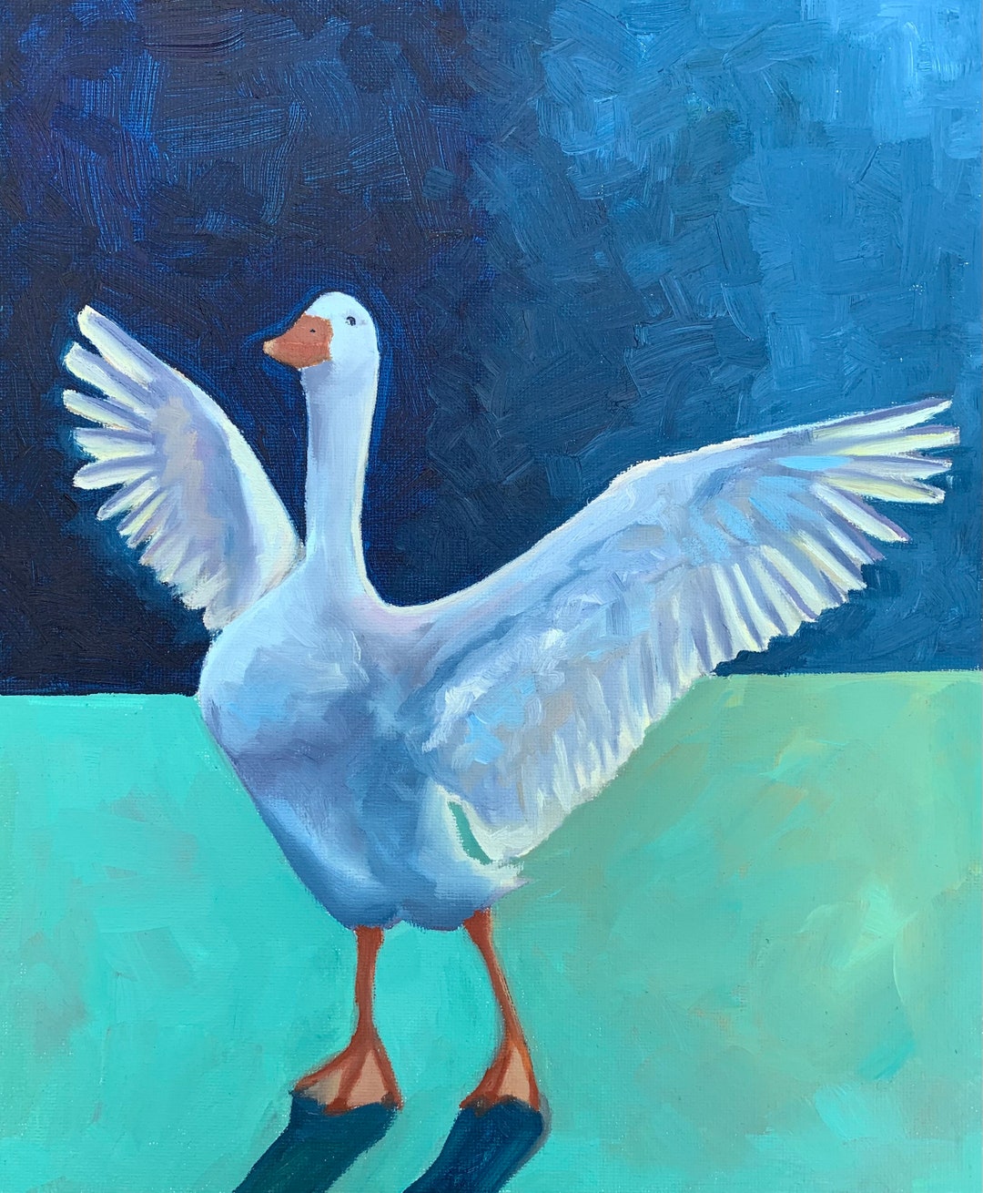 Goose Modern Painting, Oil - Etsy