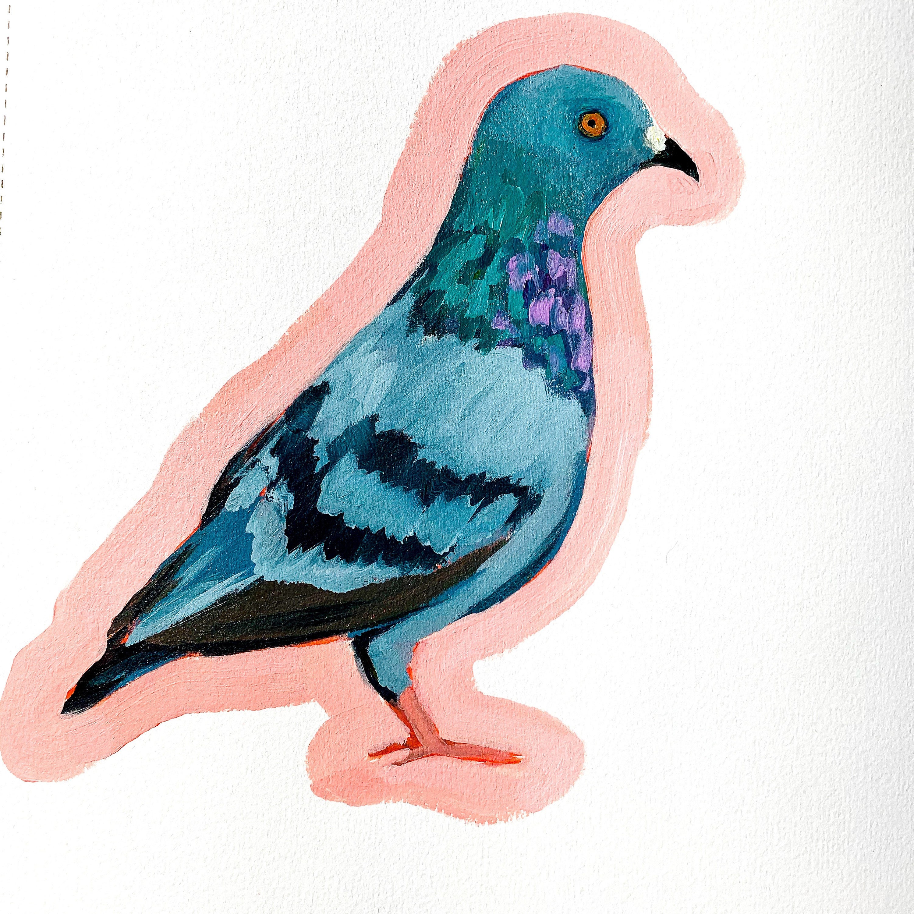 City Pigeon in Pink - Etsy