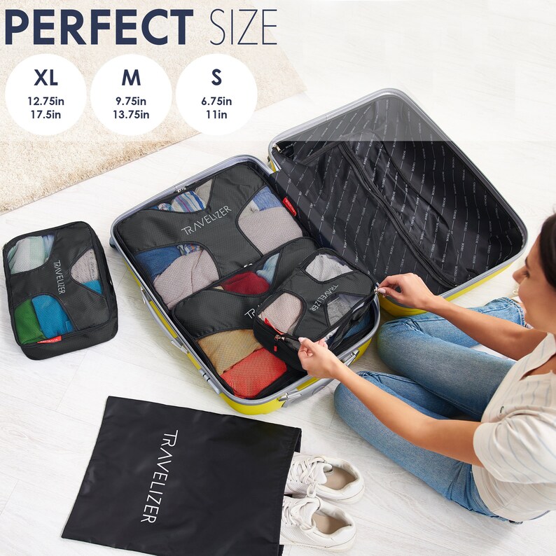 Travelizer - Travel Packing Cubes 5 Pcs Luggage Organizer Set for Bag ...