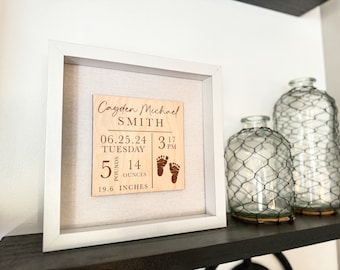 Baby Birth Stats Flower Shadow Box - Etsy