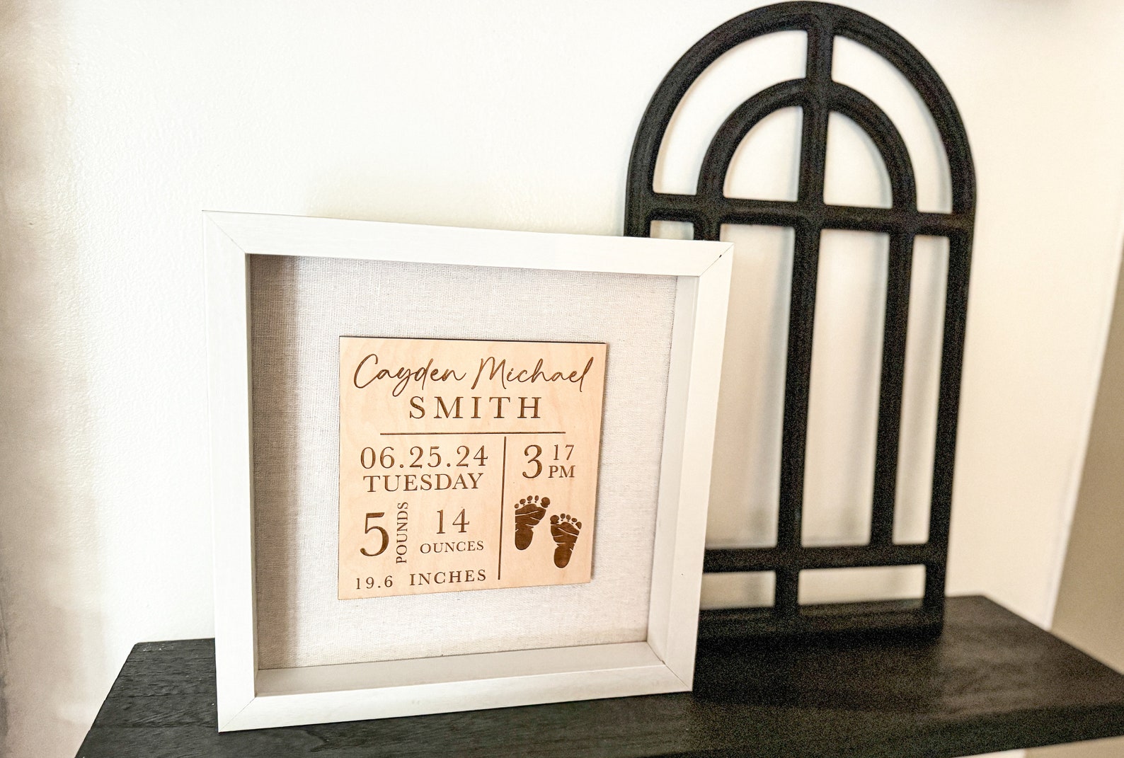 Personalized Baby Birth Stats Shadow Box Sign, Birth Stat Nursery Sign ...