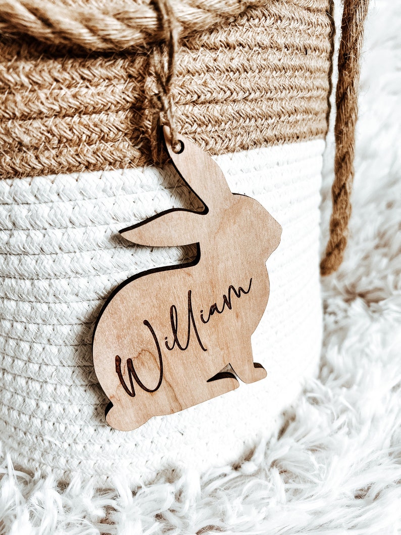 Easter Basket Name Tag Bunny Name Tag Minimalist Name Tag - Etsy