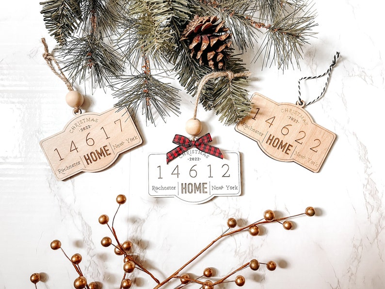 Zip Code Ornament, Hometown Ornament, Personalized Home Ornament, Town ...