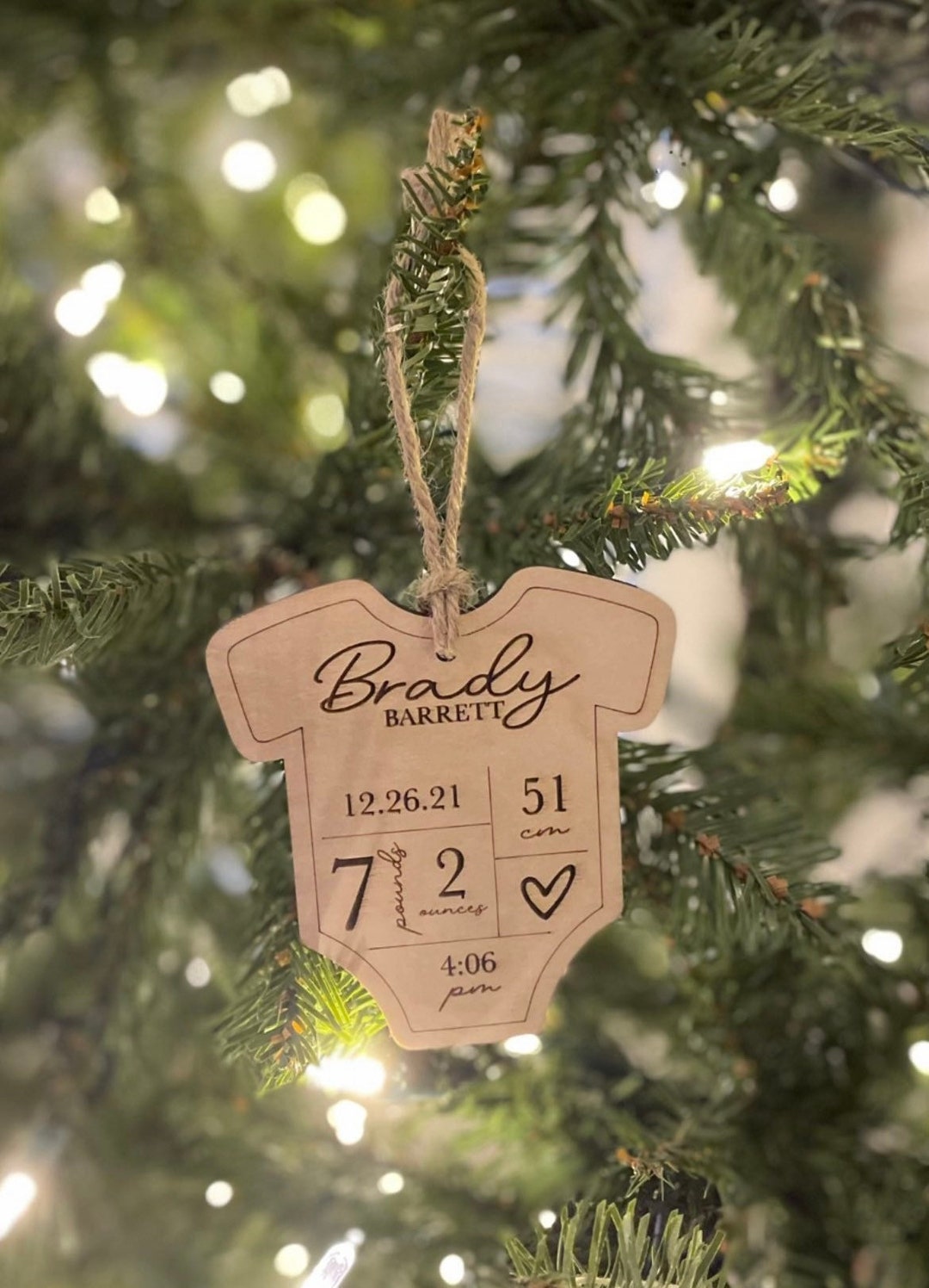 Personalized Baby Birth Stat Ornaments, Baby’s First Christmas, Newborn ...