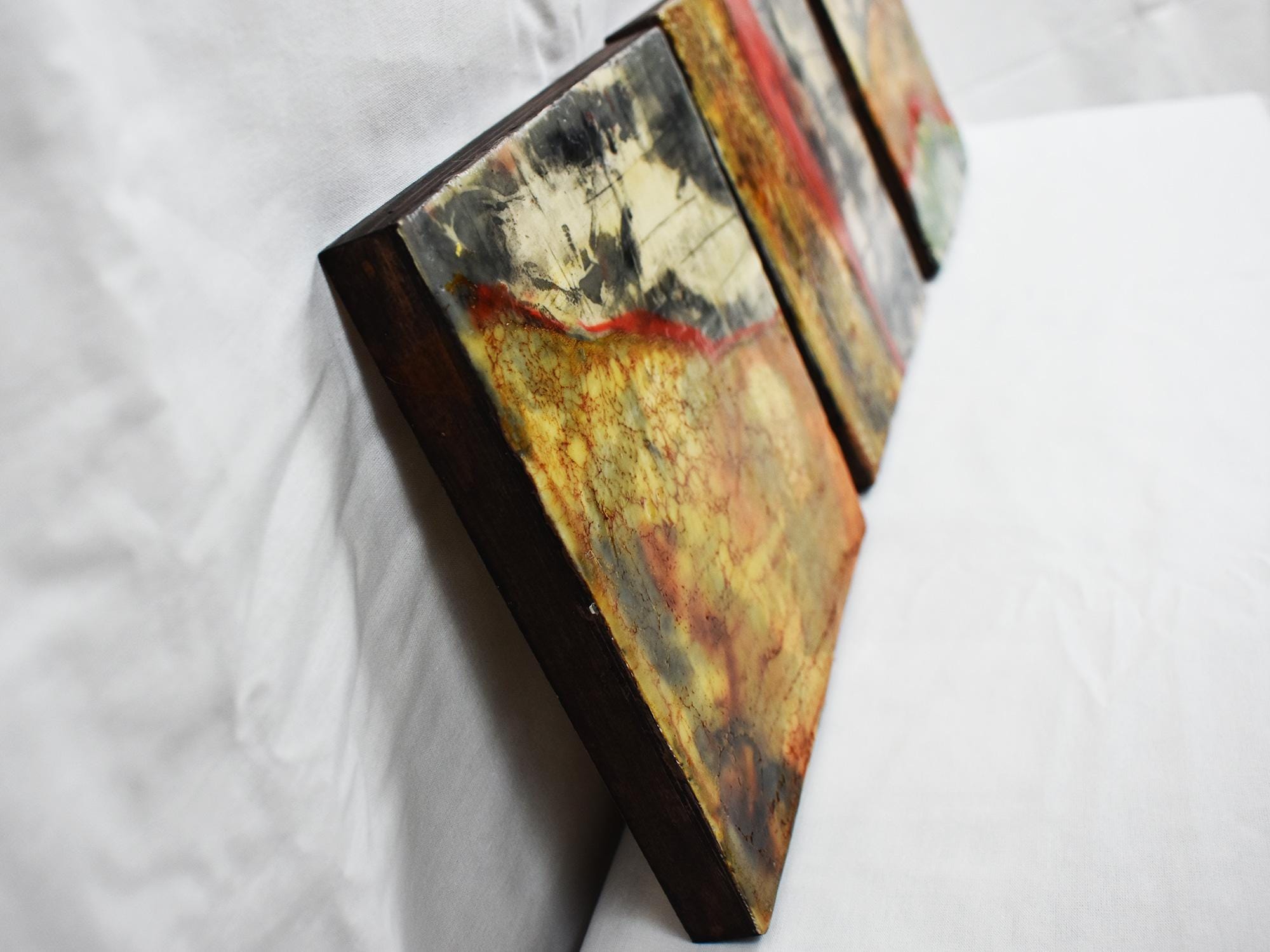 Series of 5 Modern Urban Textures, Original Encaustic Paintings on Wood ...
