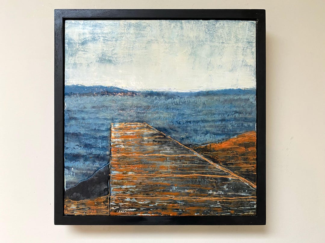 Original Encaustic Art, Pacific Northwest, Seattle, Boat Ramp at ...
