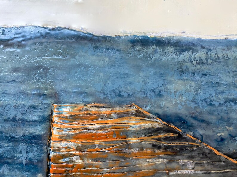 Original Encaustic Art, Pacific Northwest, Seattle, Boat Ramp at ...