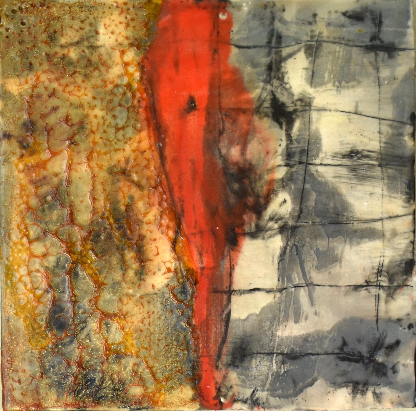 Series of 5 Modern Urban Textures, Original Encaustic Paintings on Wood ...