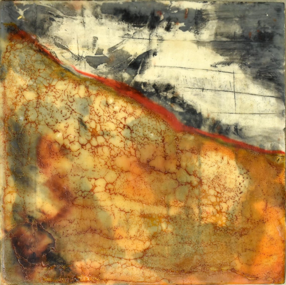 Series of 5 Modern Urban Textures, Original Encaustic Paintings on Wood ...