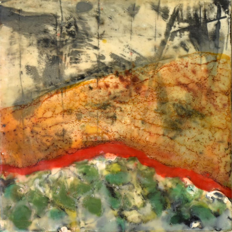 Series of 5 Modern Urban Textures, Original Encaustic Paintings on Wood ...