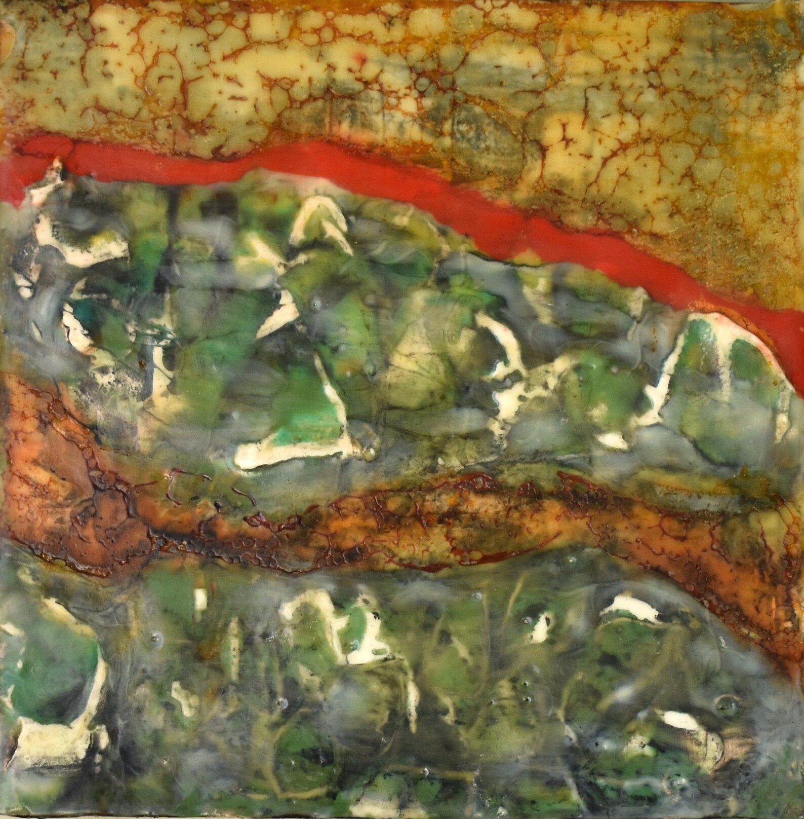 Series of 5 Modern Urban Textures, Original Encaustic Paintings on Wood ...