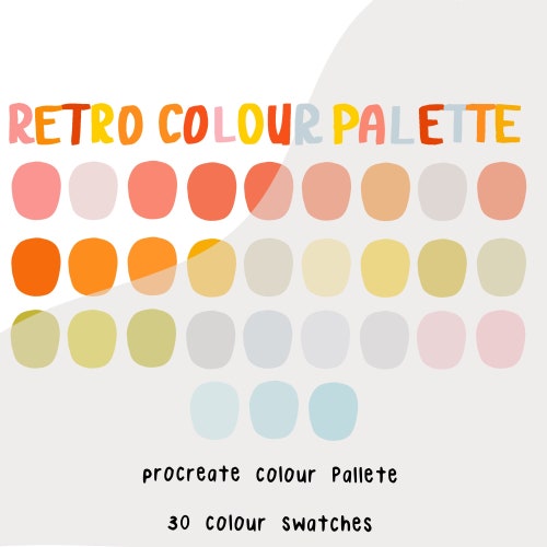 Retro Vintage Procreate Color Palette Color Swatches 70s - Etsy