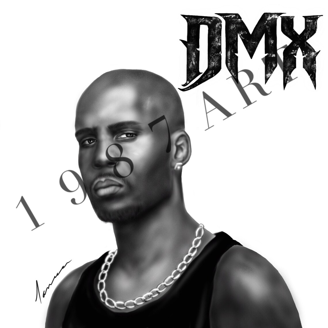 DMX art digital portrait hip hop art Giclée prints 5x5 | Etsy