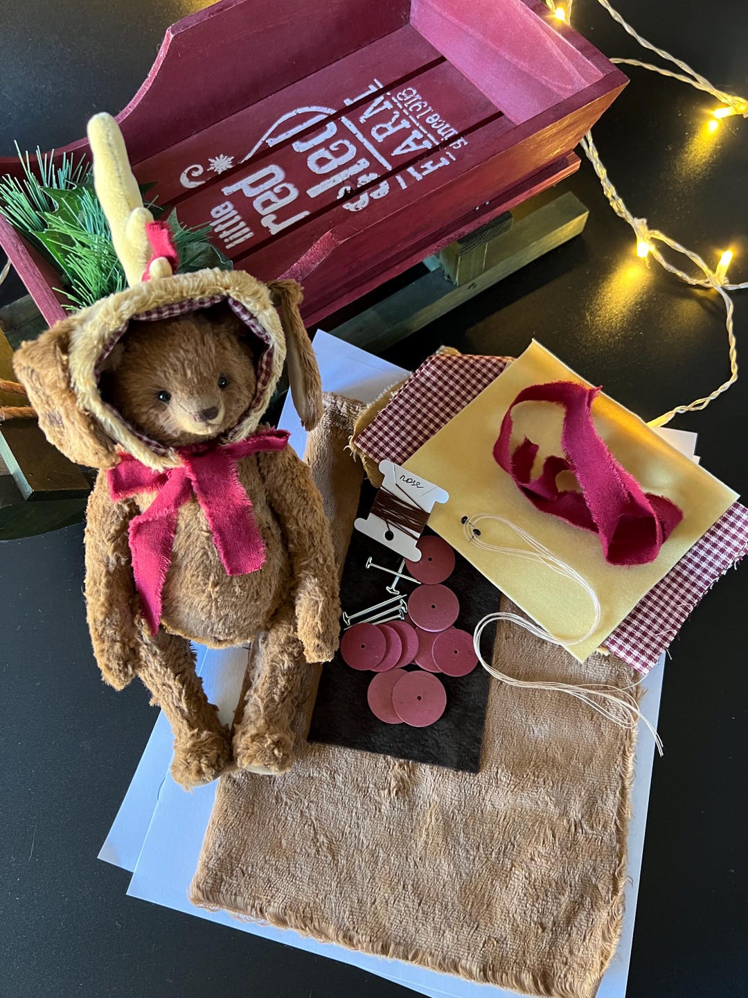 Teddy Bear Max With the Hat Making Kit- Sewing Kit for Diy Project - Etsy