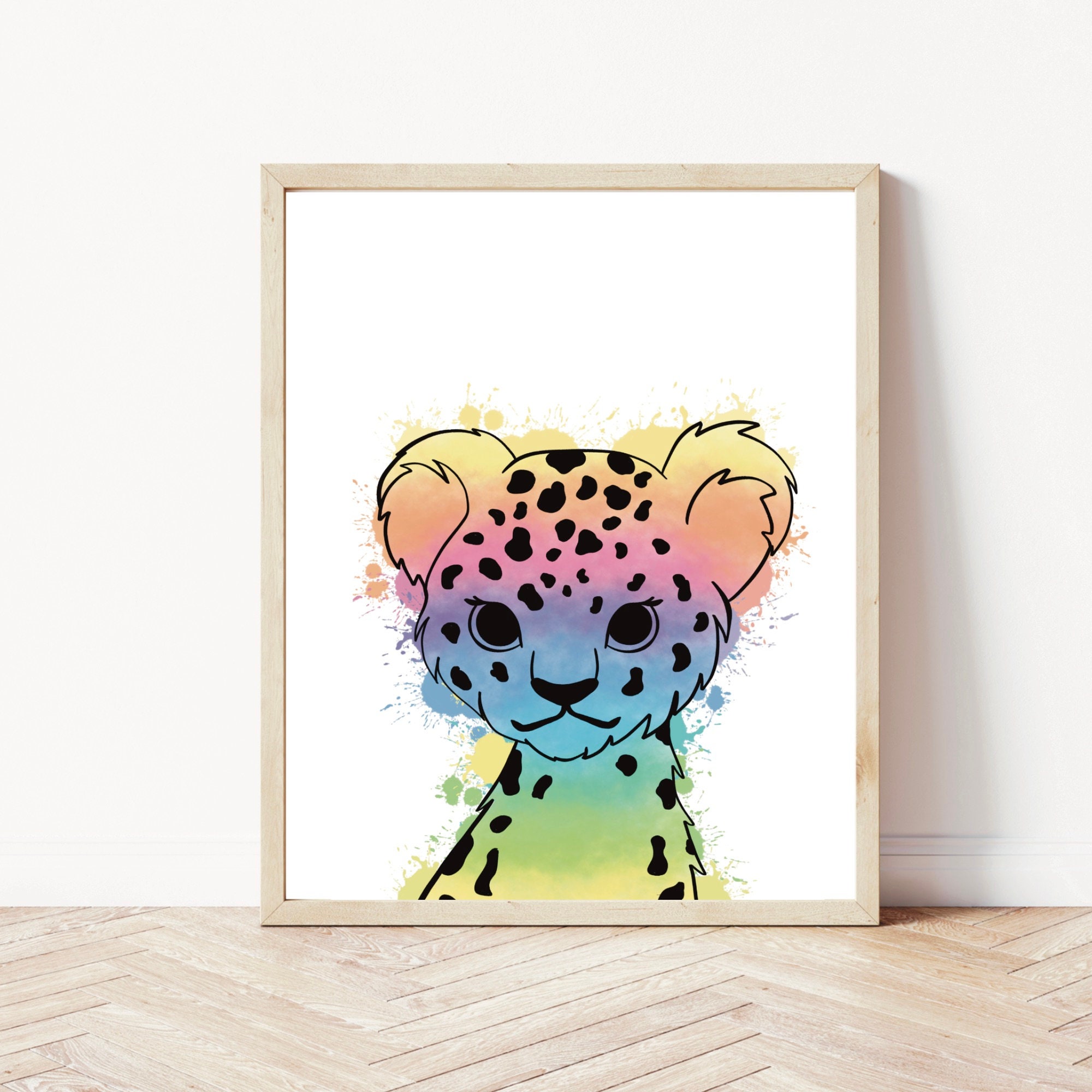 Rainbow animal rainbow art animal art rainbow animal | Etsy