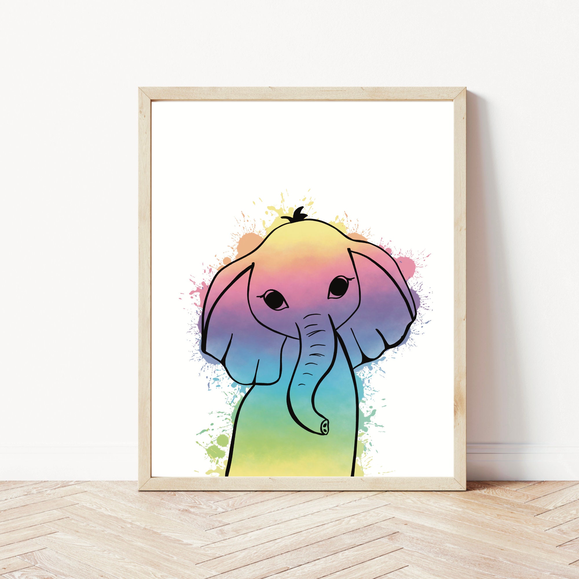 Rainbow animal rainbow art animal art rainbow animal | Etsy