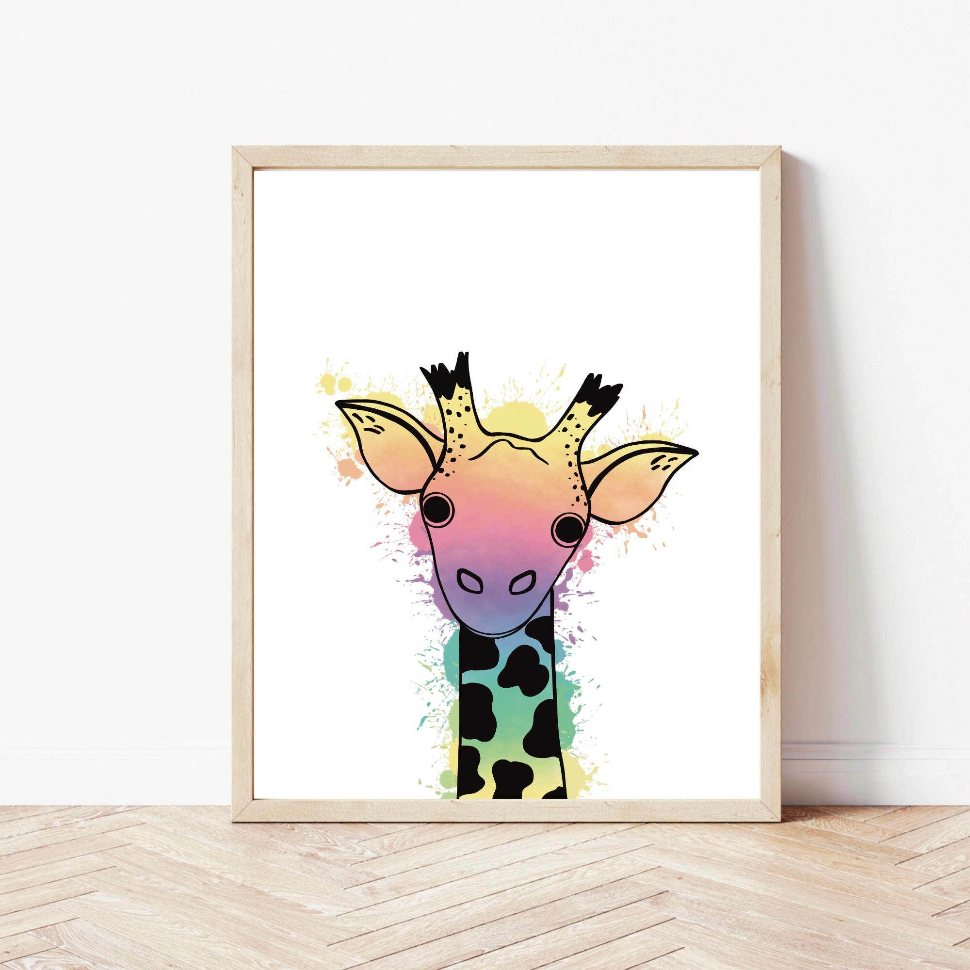 Rainbow animal rainbow art animal art rainbow animal | Etsy