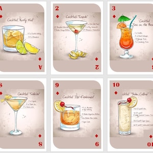 Cocktail Poker Cards. Cocktail Party Playing Cards - Etsy