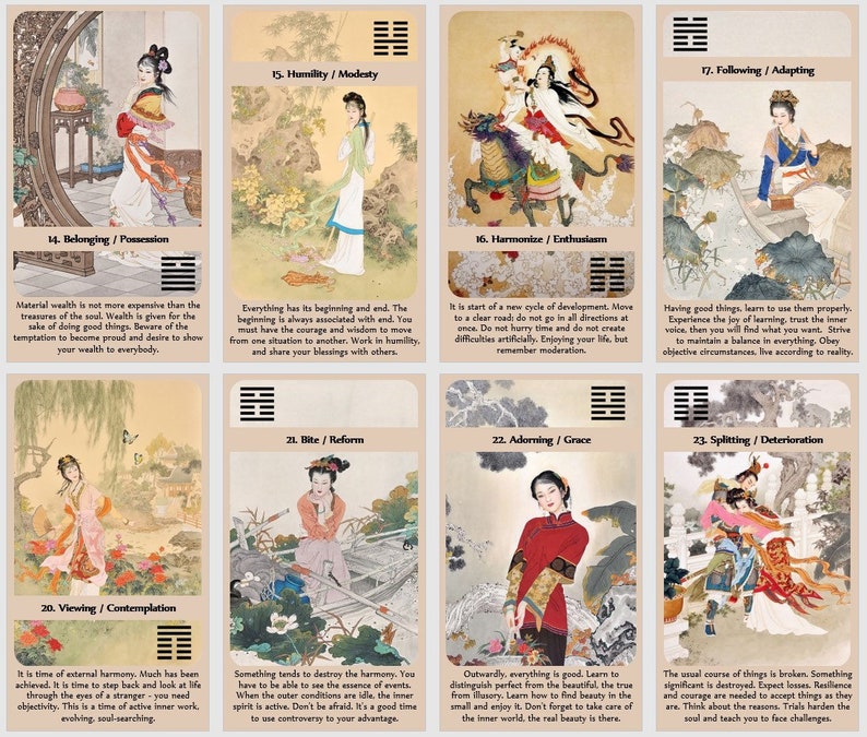 Yin and Yang Oracle Cards. I Ching. Book of Changes - Etsy