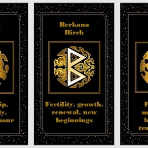 Golden Runes Cards Deck and Spreads. Elder Futhark - Etsy