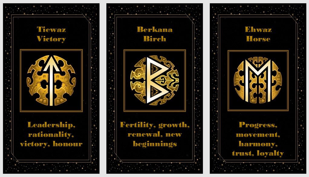 Golden Runes Cards Deck and Spreads. Elder Futhark - Etsy