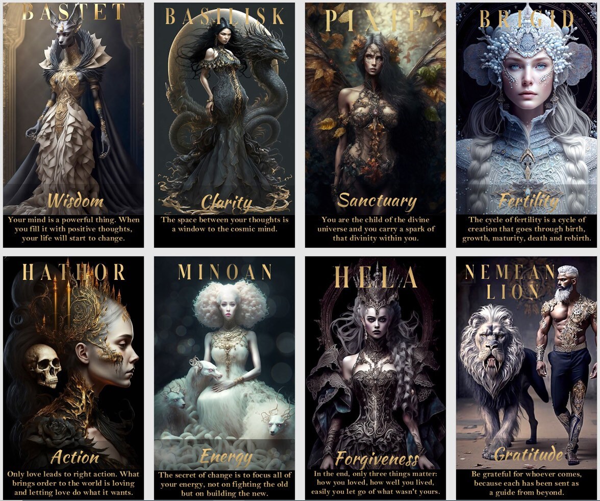 Oracle of Mythical Creatures Cards. Mythic Monsters and Divine - Etsy ...