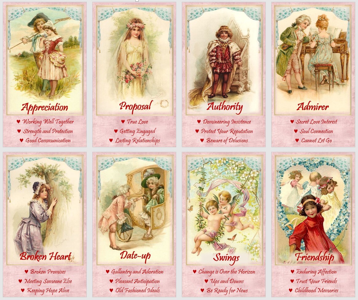 Romantic Love Oracle Deck. Victorian Era Love Oracle Cards - Etsy UK