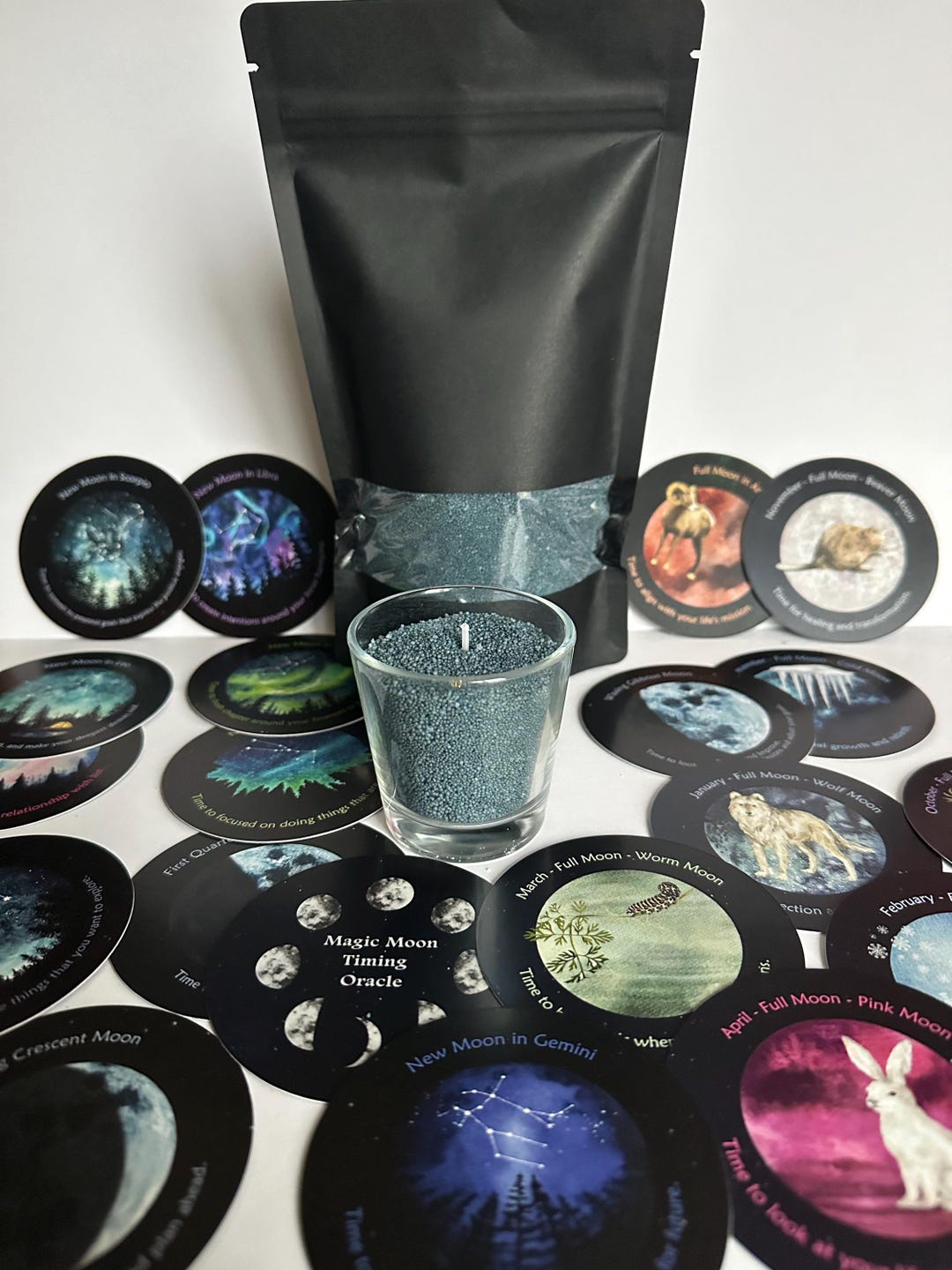 Moon Timing Cards Oracle Deck. Astrology Timing Oracle and Ritual Sand ...