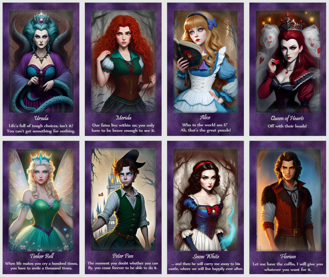 Horror Princess Fairytale Oracle Cards Disney Inspired Oracle Deck Etsy