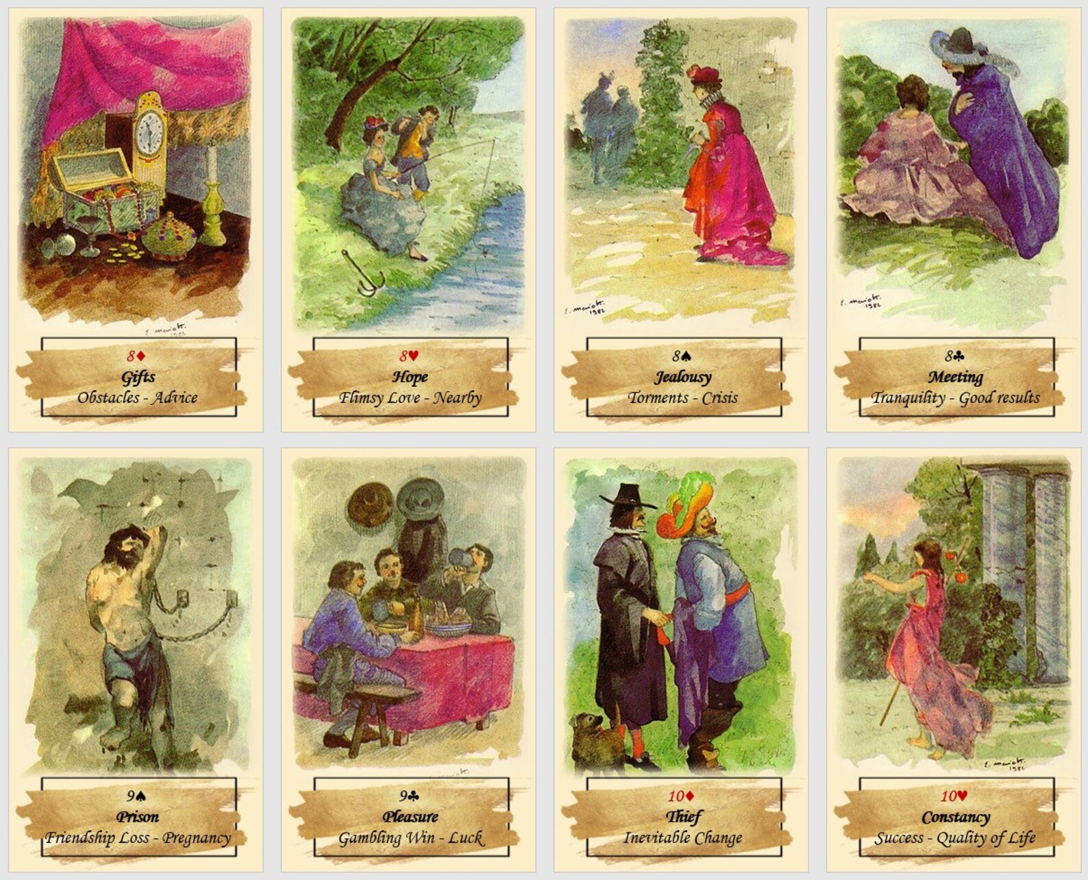 Gypsy Oracle Deck. Fortune Telling Cards. - Etsy