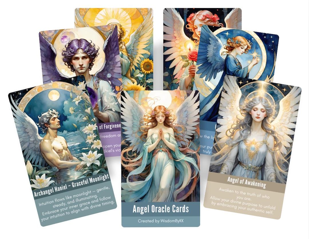 Angel Oracle Deck: Celestial Guidance, Archangel Inspiration Cards - Etsy