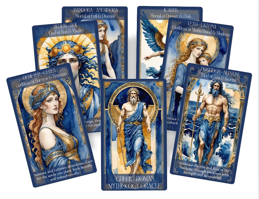 Greek Roman Mythology Oracle Deck With Guidance. Olympian Gods and ...