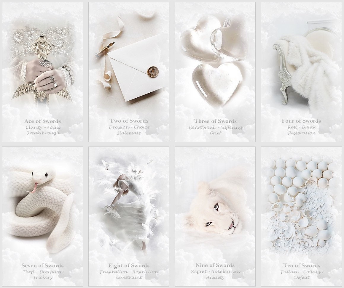 White Sense Tarot Deck. Purity and Innocence Tarot - Etsy