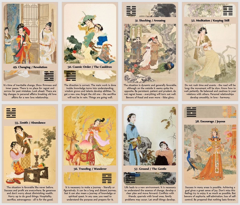 Yin and Yang Oracle Cards. I Ching. Book of Changes - Etsy