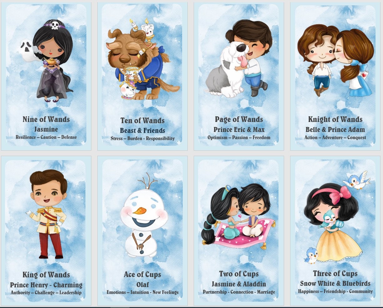 Fairy Tales Tarot Deck. Princess and Prince Tarot Cards - Etsy