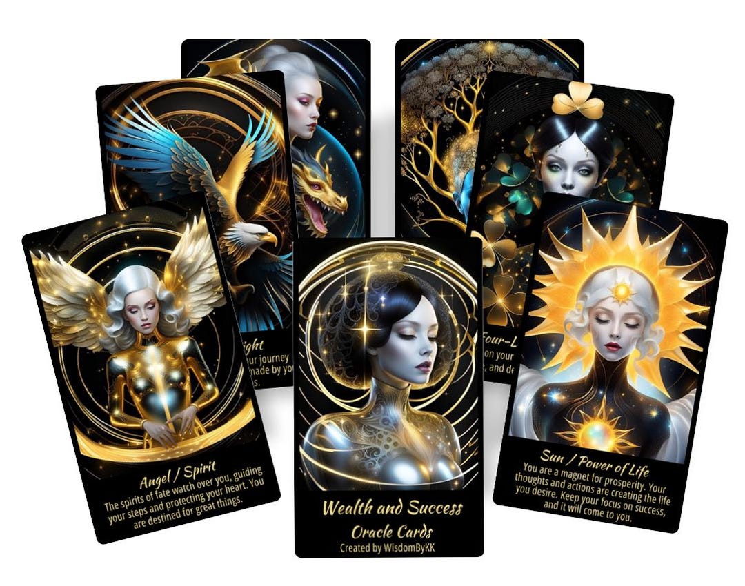 Wealth and Success Golden Oracle Cards Deck. Surreal Fantasy Art - Etsy
