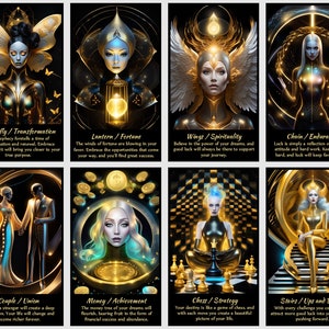Wealth and Success Golden Oracle Cards Deck. Surreal Fantasy Art - Etsy