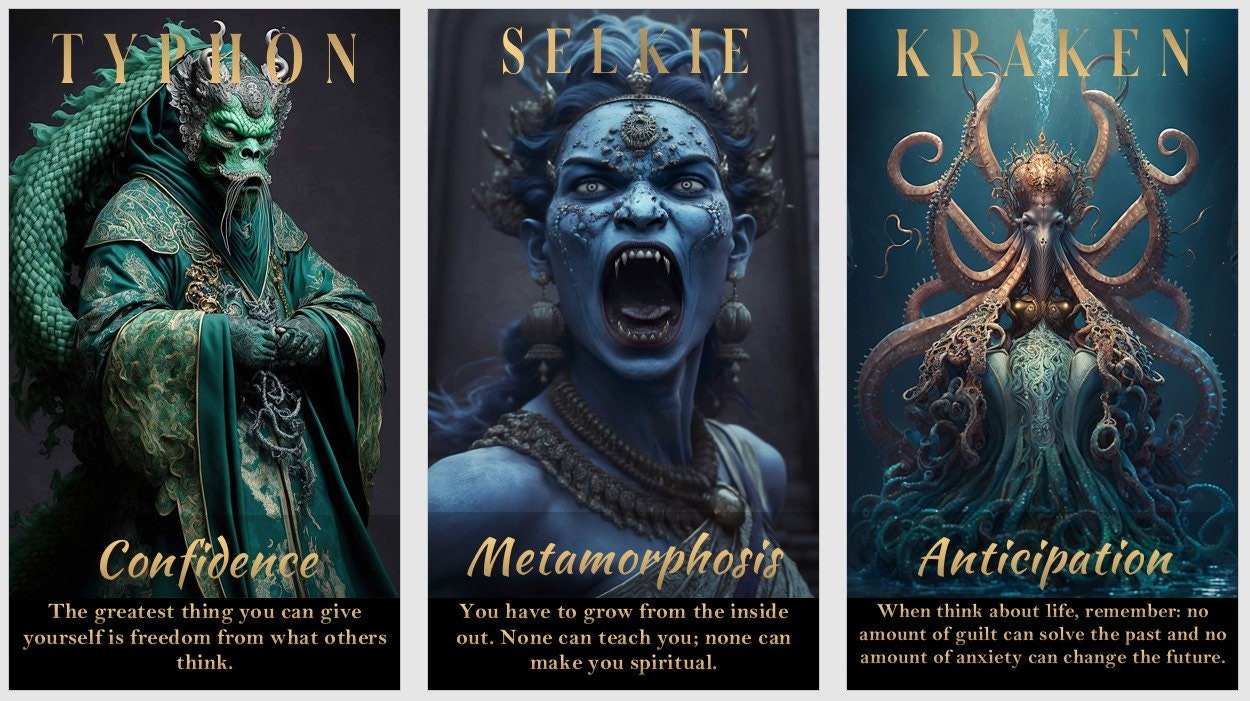 Oracle of Mythical Creatures Cards. Mythic Monsters and Divine - Etsy ...