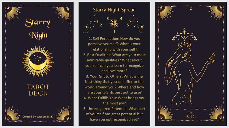 Starry Night Tarot Deck. Night Magic Tarot Cards - Etsy