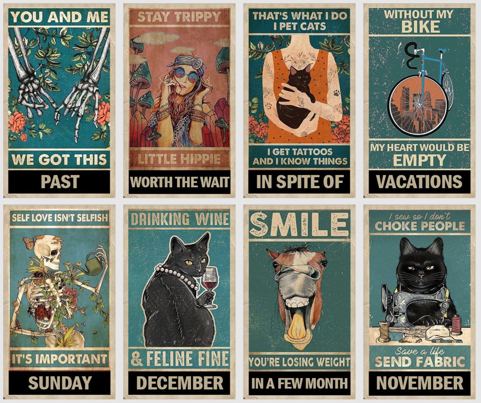 Retro Timing Oracle Deck. Vintage Cards With Time Predictions - Etsy